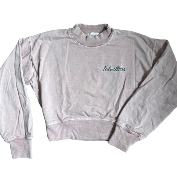 TALENTLESS | Tops | Talentless Blush Pink Mockneck Cropped 0 Cotton ...